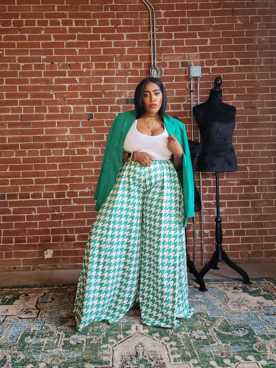 Pied de Poule Palazzos – La Femme Rebelle Clothing