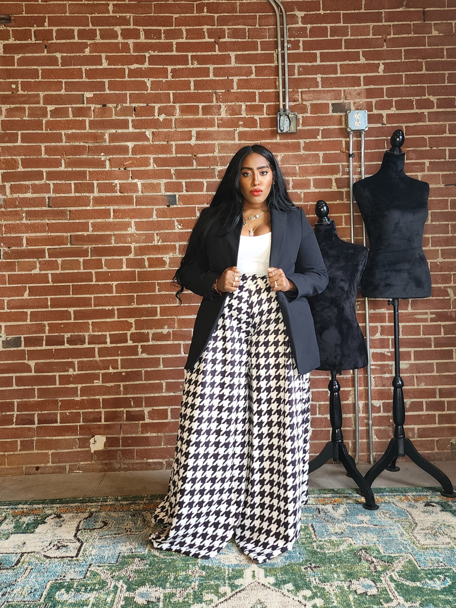 Pied de Poule Palazzos – La Femme Rebelle Clothing